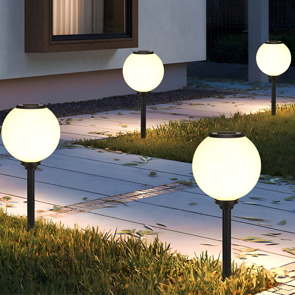 Adjustable Brightness LED Solar Pathway Lights – Round Ball Design ...