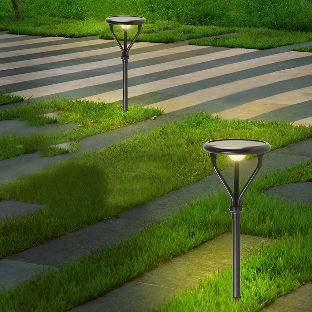 Intelligent Modern Solar LED Lamp Post – Outdoor Waterproof Round Ligh ...