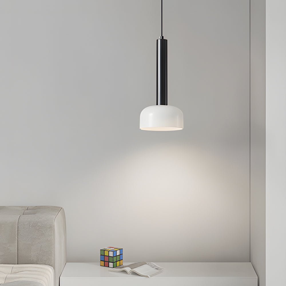 Modern Copper Tube Glass Pendant Light – 1 Head – Lumulox Studios