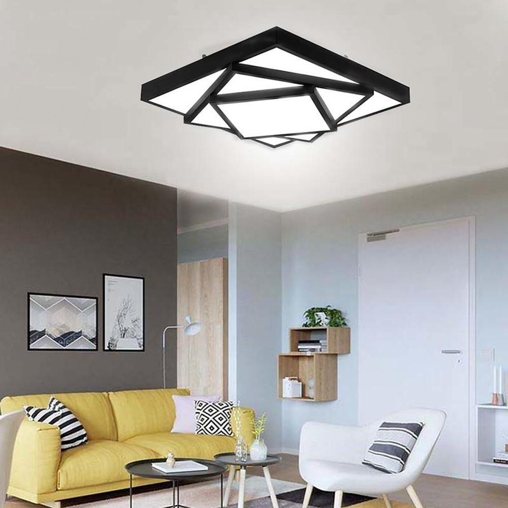 Overlapping Square Design Dimmable LED Modern Flush Mount Ceiling Ligh ...